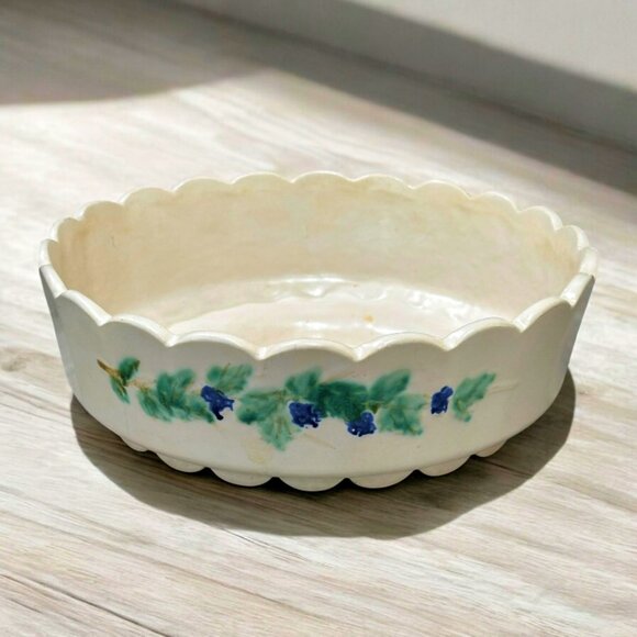 Mccoy | Accents | Vintage Mccoy Pottery Grapevine Scalloped Bowl Flower ...